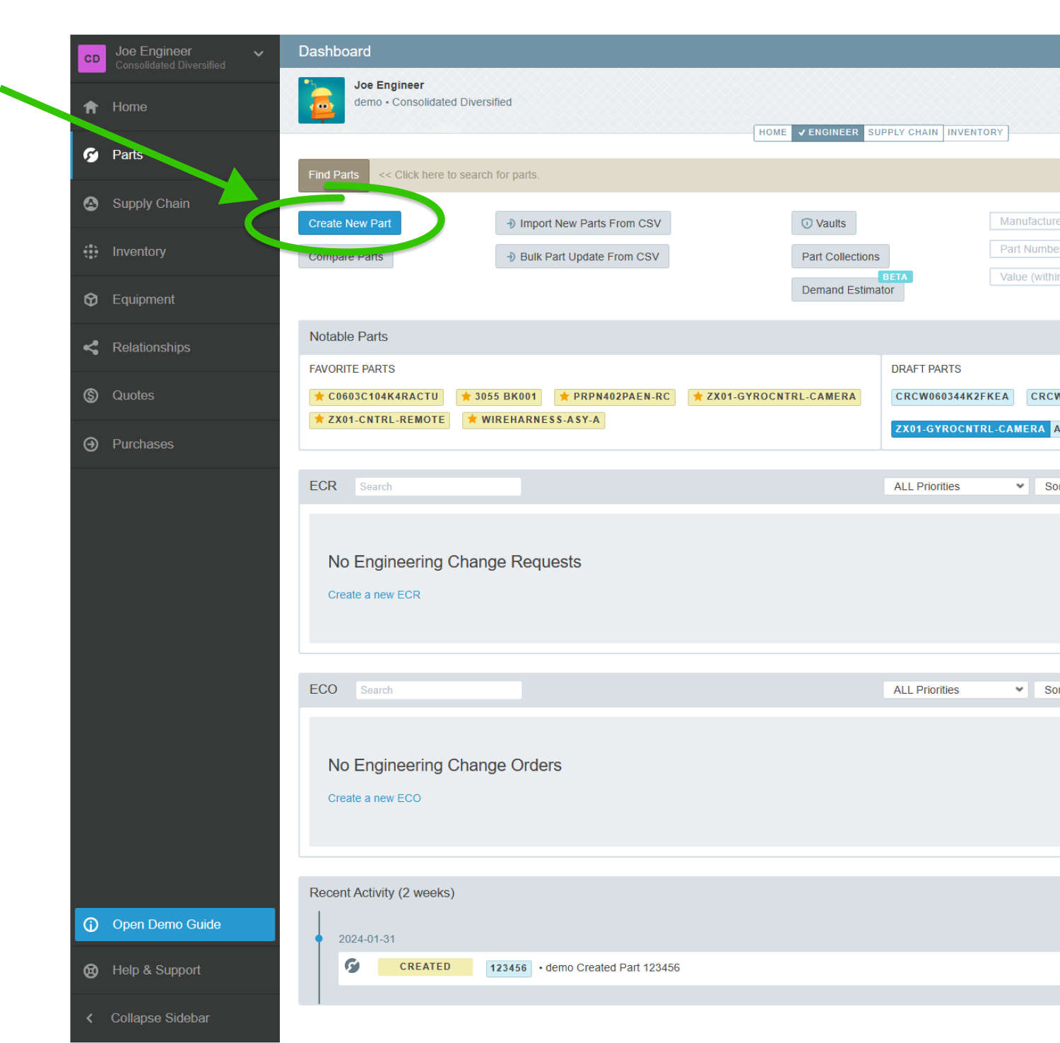 Quick Start Guide: Create a new part - Aligni